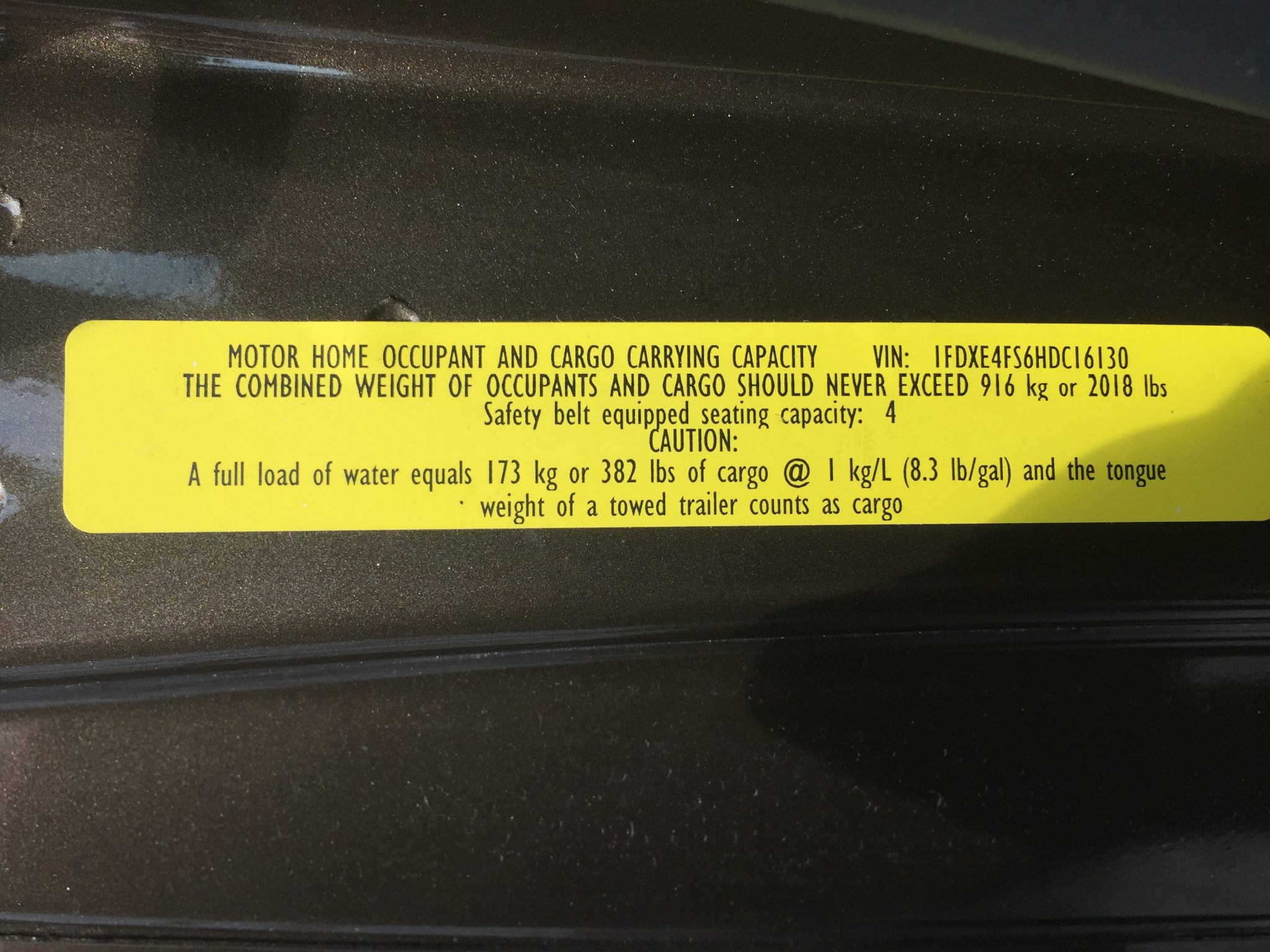 RV Numbers - Ratings, Limits & Capacity | NIRVC
